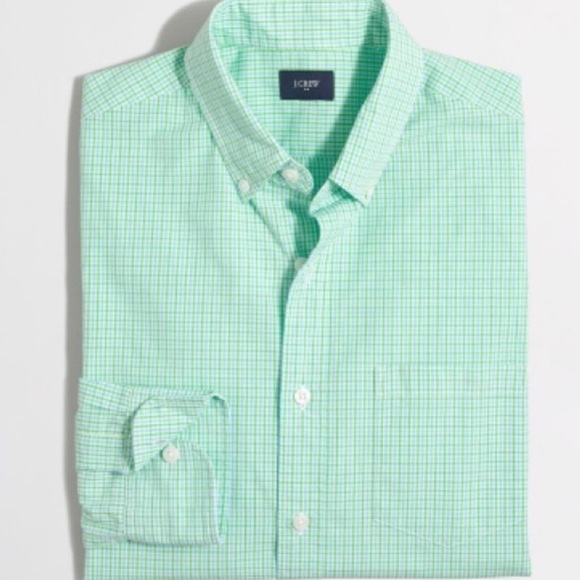 J. Crew | Shirts | Nwt Jcrew White Green Blue Plaid Tattersall Classic Button Down Shirt Top ...